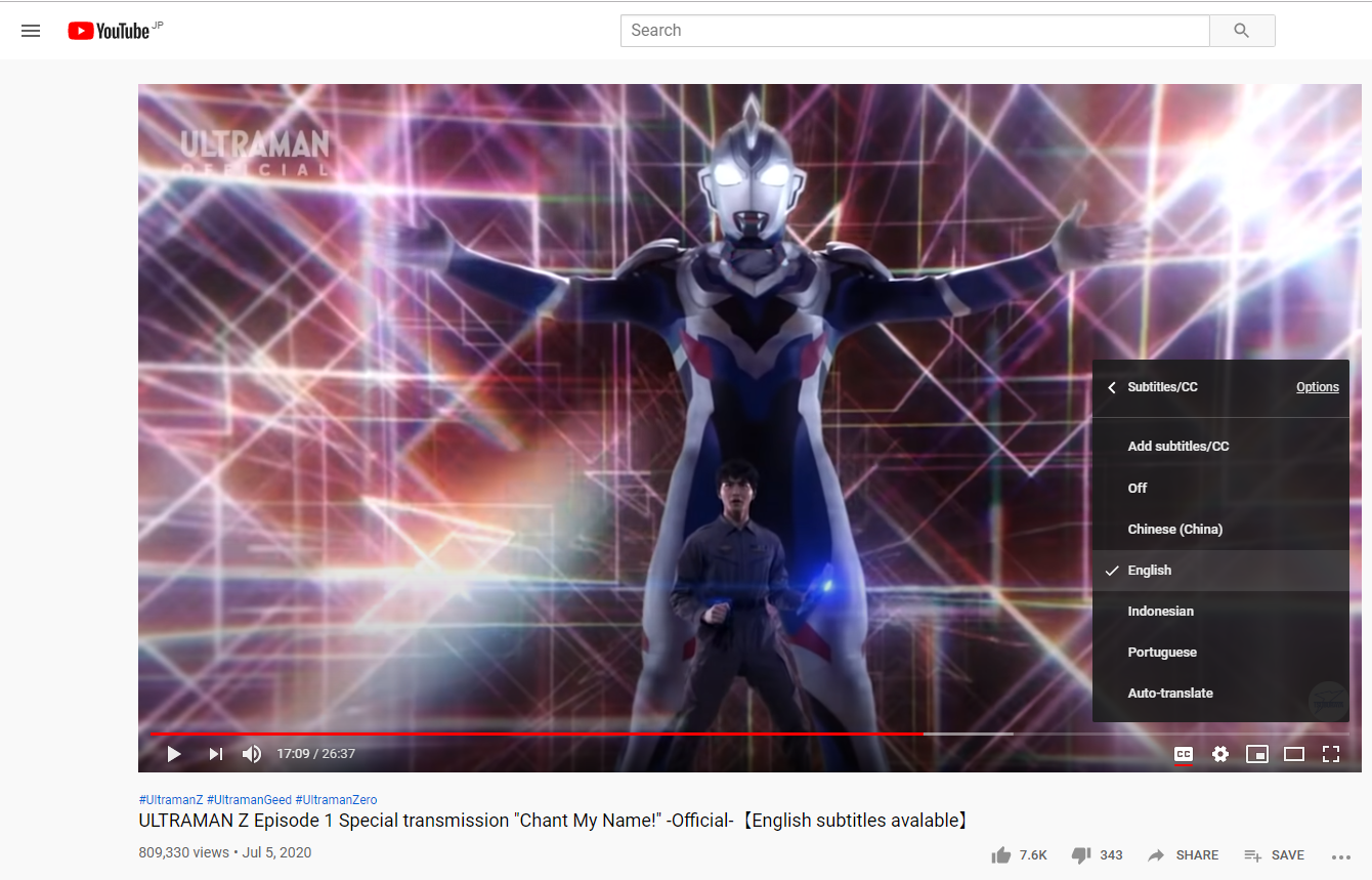 Watch Ultraman now with English subtitles! More language options are ...