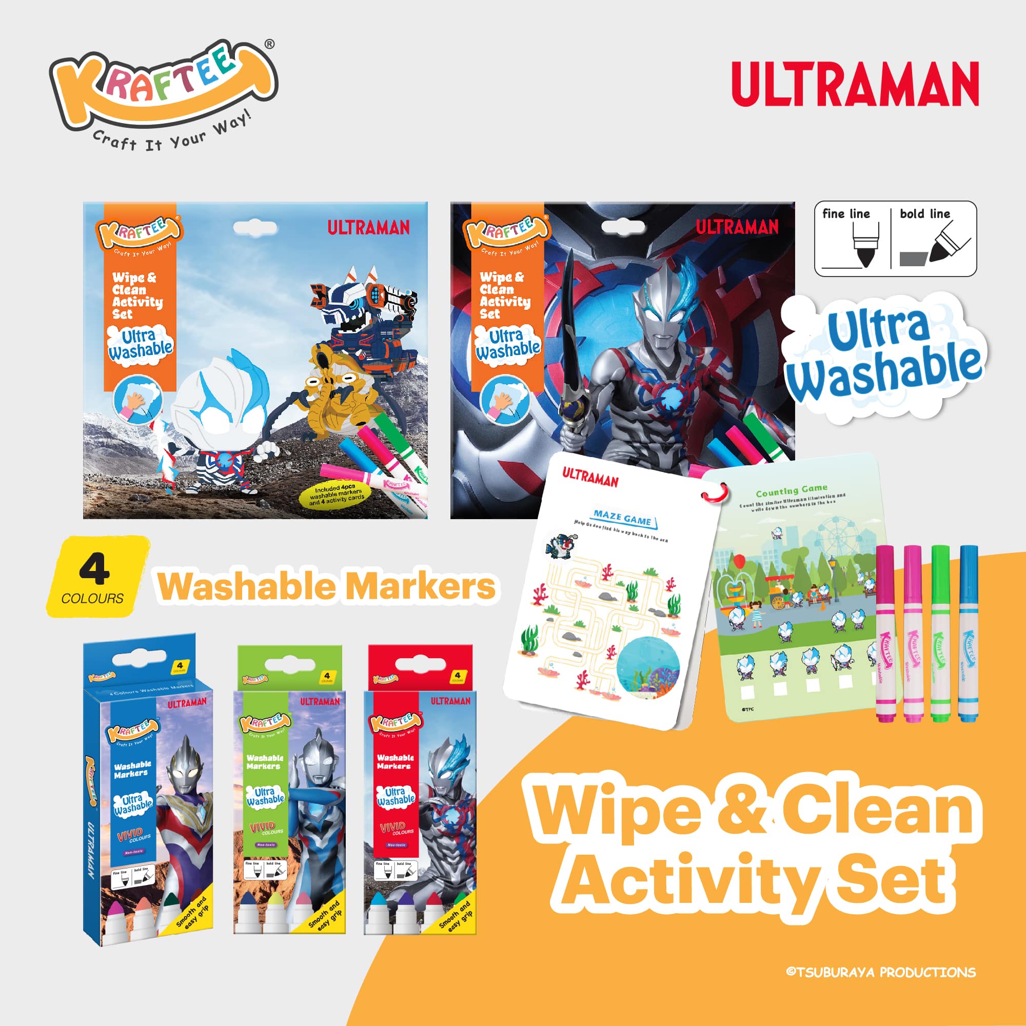 KRAFTEE Launches ULTRAMAN Washable Coloring Materials in Malaysia ...